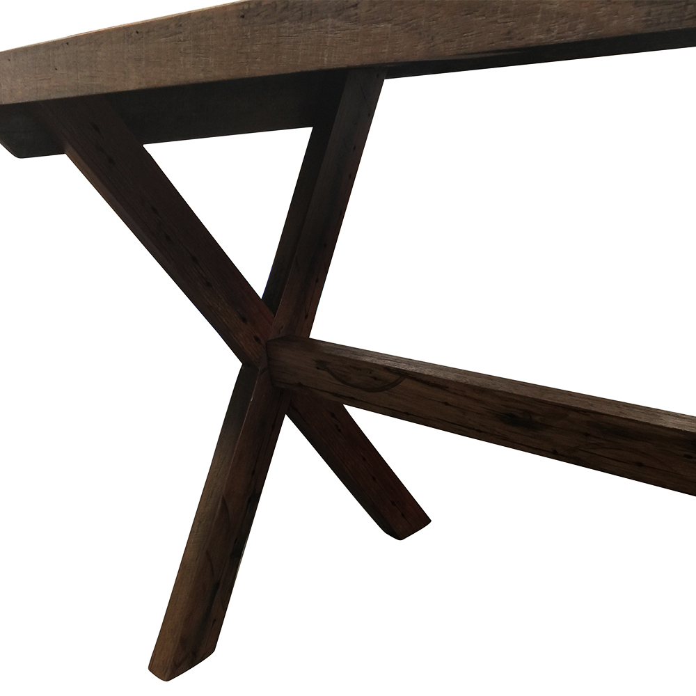 Rustic X Frame Recycled Timber Table | Apex