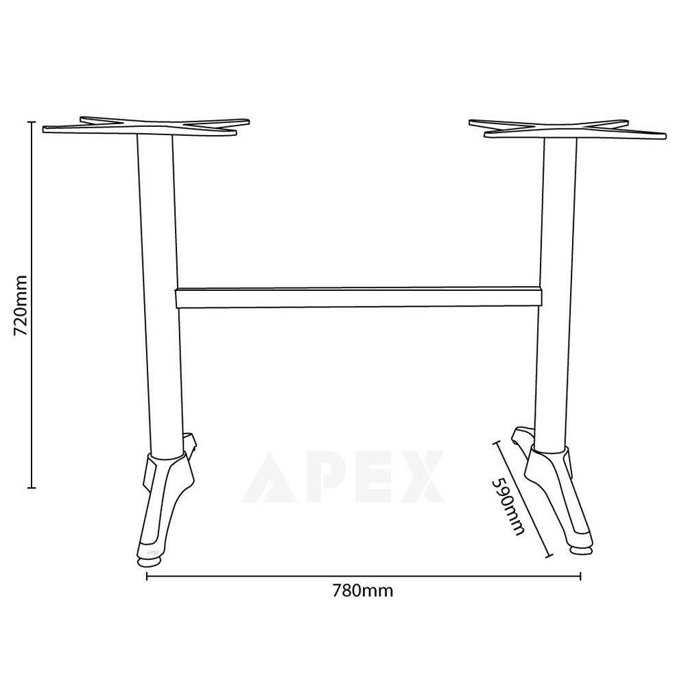 Aida Aluminium Twin Table Base | Apex