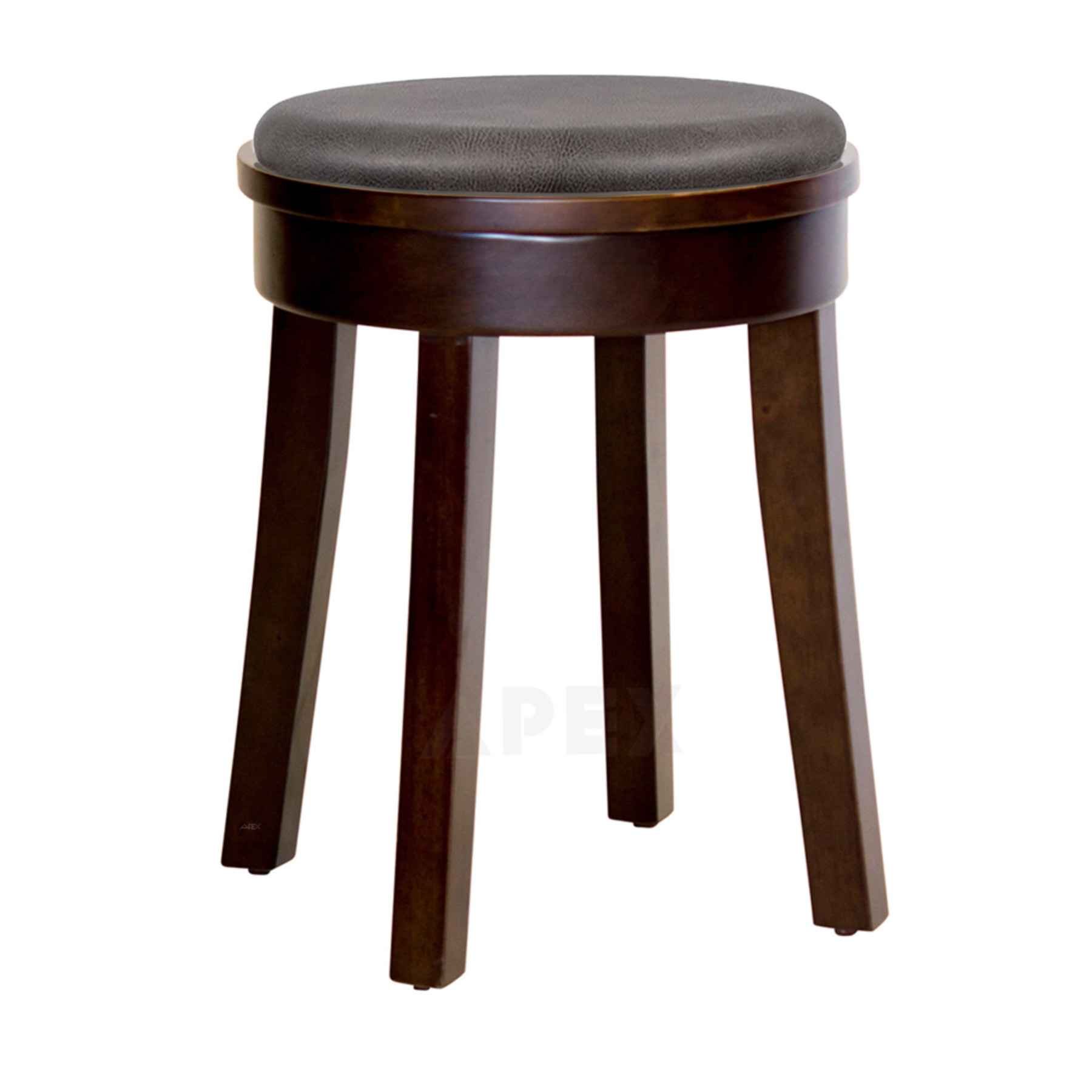 Alexa Round Wooden Low Stool Upholstered 45cm | Apex