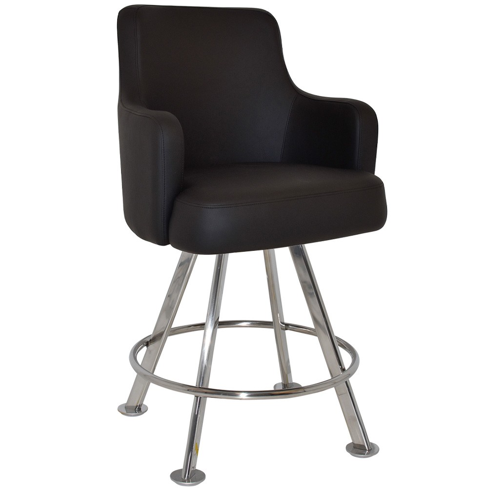 New York Gaming Stool Silver Metal Legs | Apex
