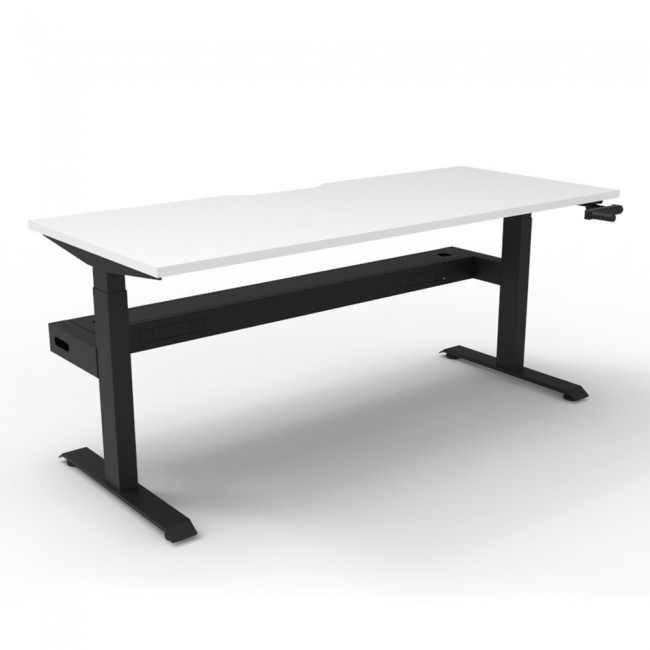 Boost Crank Manual Height Adjustable Single Workstation With Cable Tray ...