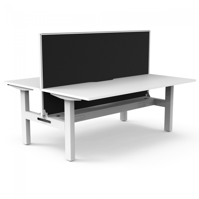 Boost Static Back to Back Desk Workstation With Cable Tray | Apex