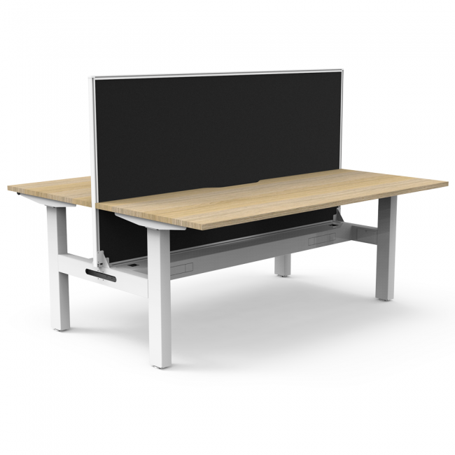 Boost Static Back to Back Desk Workstation With Cable Tray | Apex