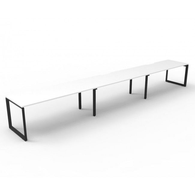 Deluxe Rapid Infinity 3 Person Single Sided Loop Leg Workstation Desk ...