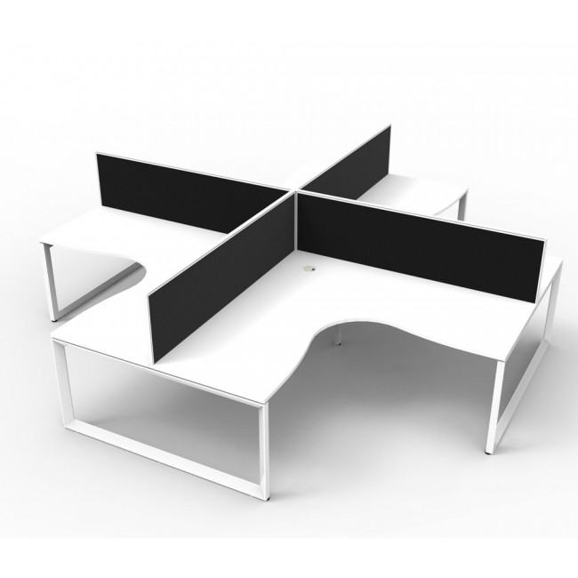 Deluxe Rapid Infinity 4 Person Loop Leg Corner Workstation | Apex