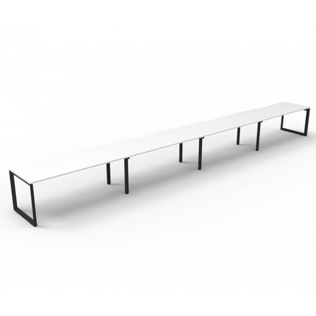 Deluxe Rapid Infinity 4 Person Single Sided Loop Leg Workstation Desk ...