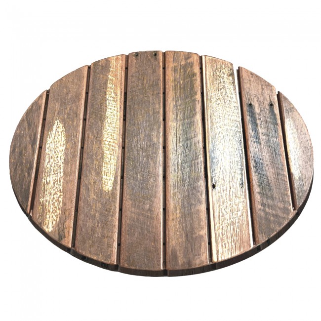 Distressed White Recycled Round Outdoor Timber Table Top | Apex