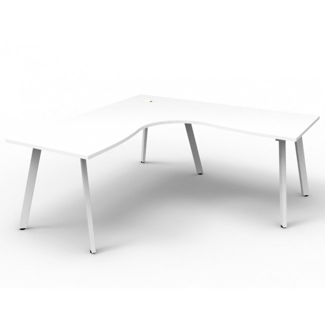 Eternity 1 Person Single Sided Corner Desk Workstation | Apex