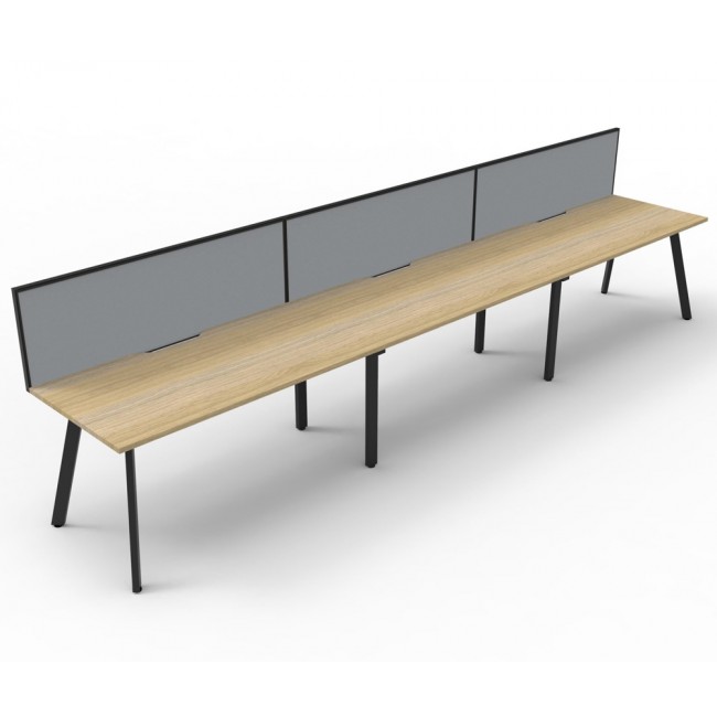 Eternity 3 Person Single Sided Office Desk Workstation | Apex