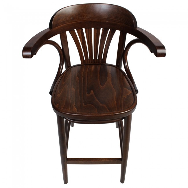 Fan Back Bentwood Bar Stool with Arms BST-165 75cm | Apex