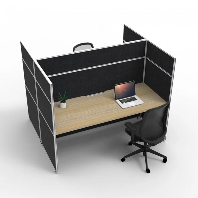 SHUSH30 2 Person Double Sided Screen Hung Top Workstation | Apex