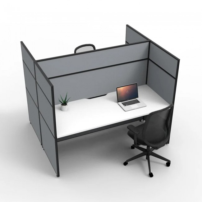 SHUSH30 2 Person Double Sided Screen Hung Top Workstation | Apex