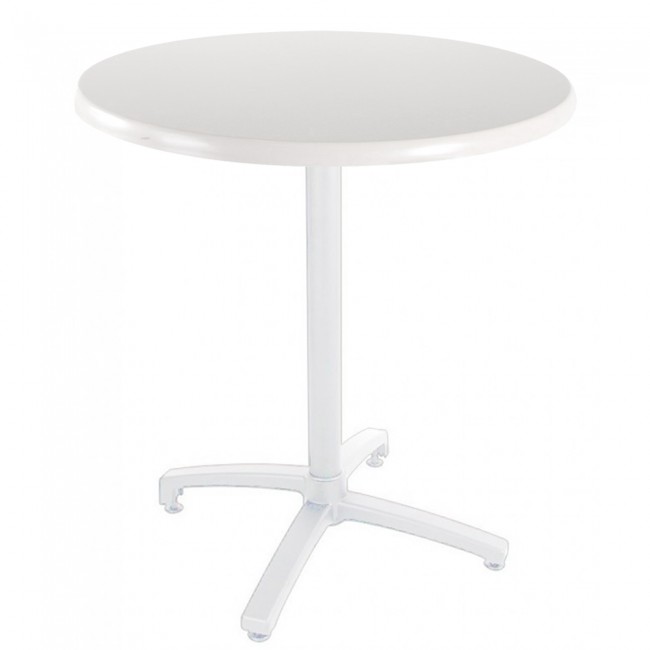 Vania Round White Stackable Indoor Outdoor Folding Table | Apex