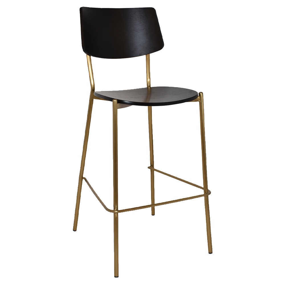 Andrea Brass Frame Bar Stool with Footrest 75cm | Apex