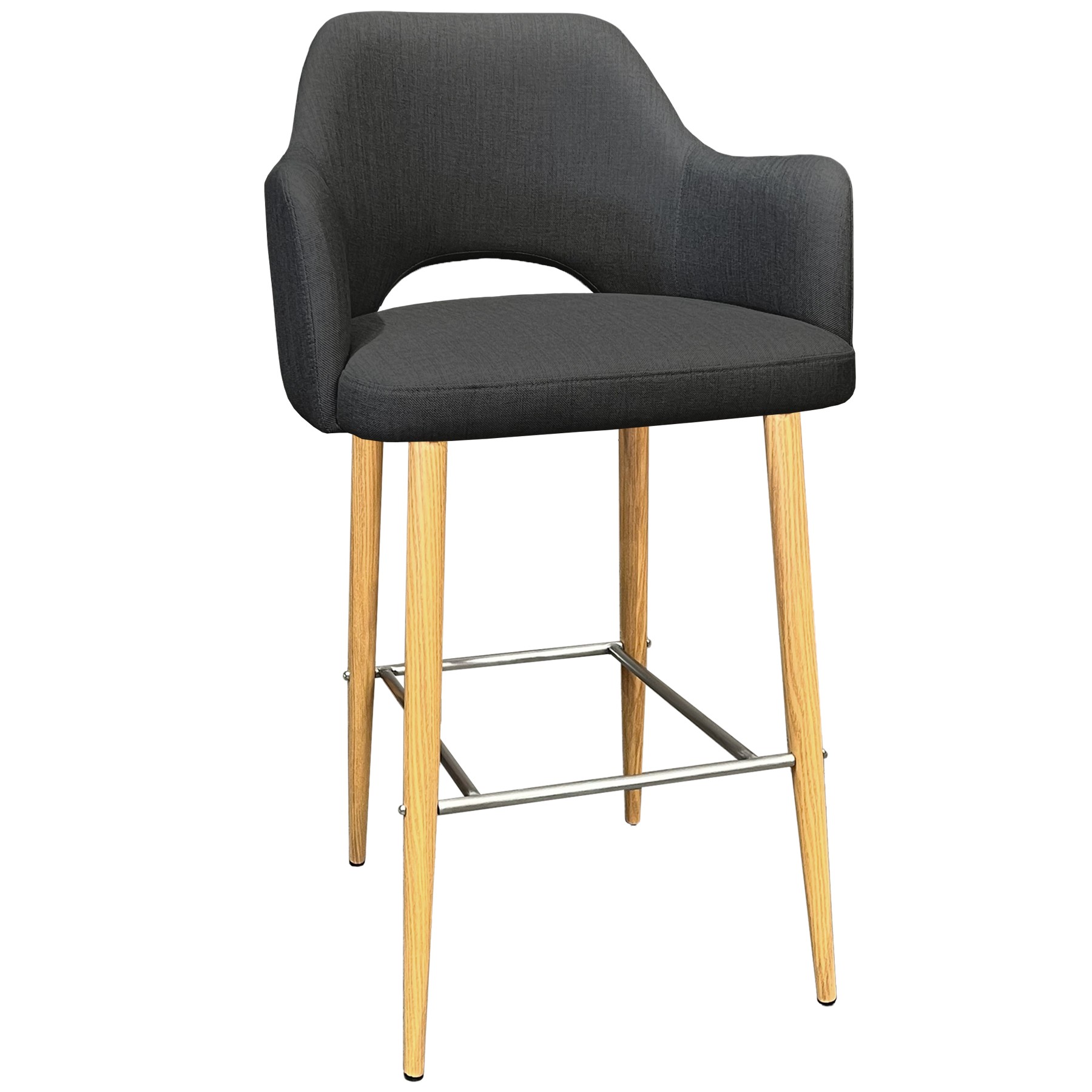 Bella Bar Stool Oak Steel Legs 76cm | Apex