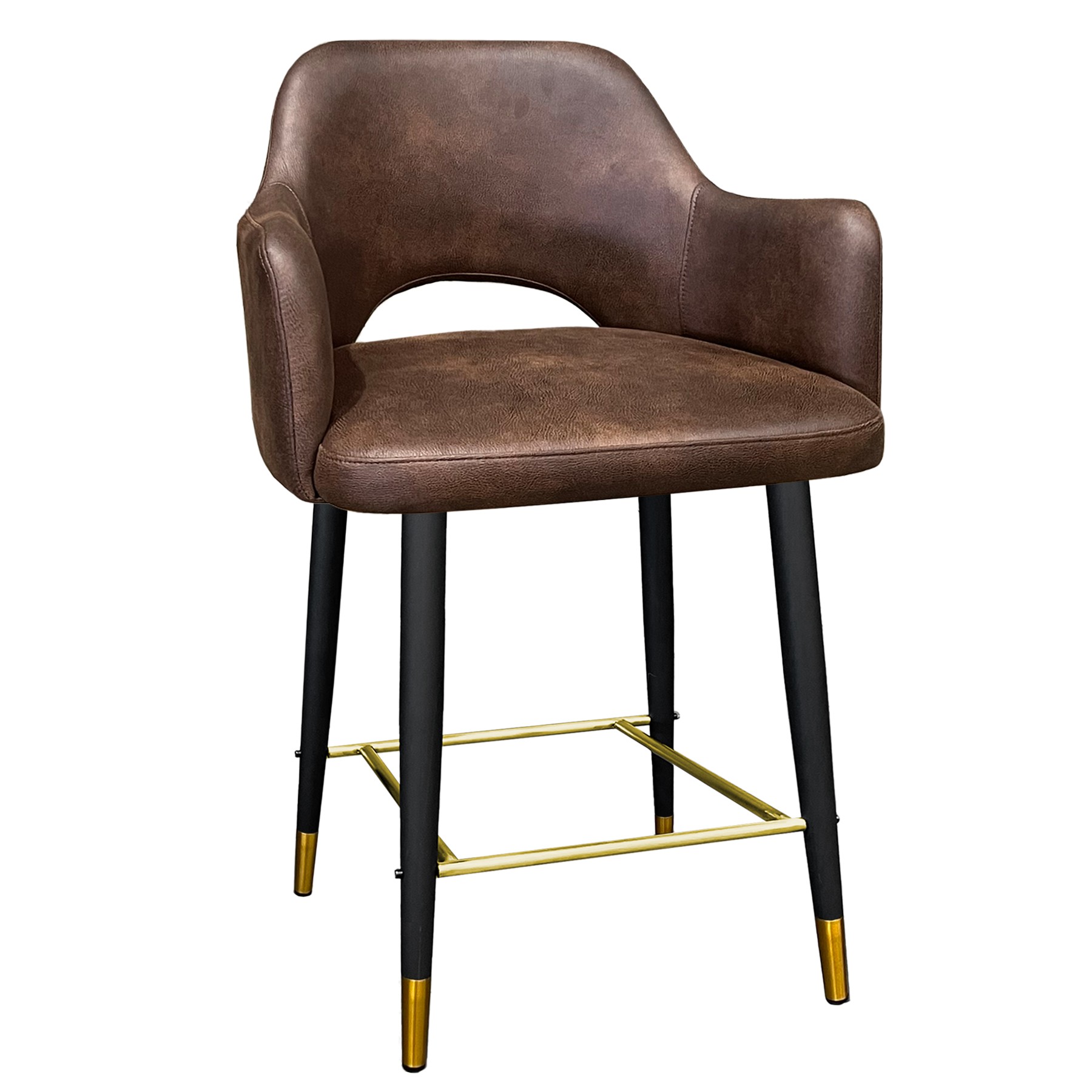 Bella Tub Counter Stool Brass Legs 66cm | Apex