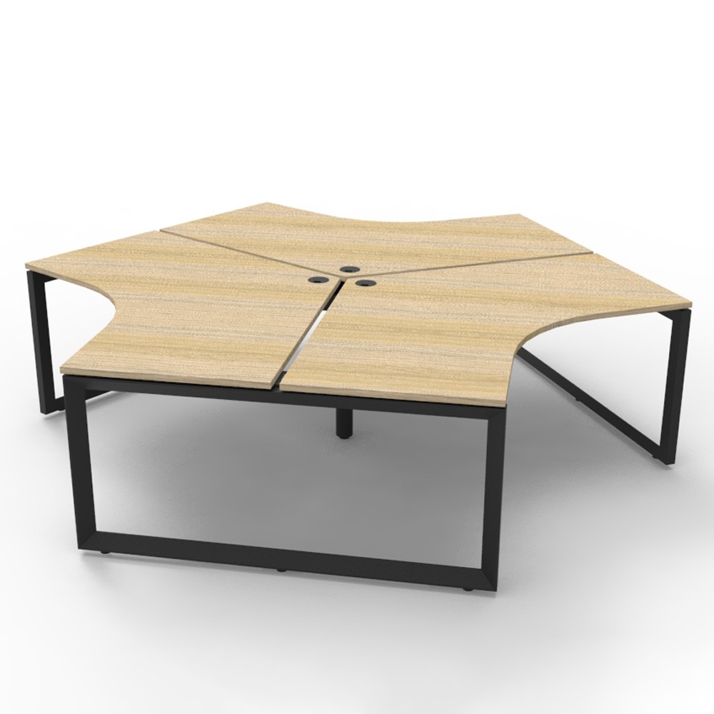 Deluxe Infinity Loop Leg 3 Person 120 Degree Workstation | Apex