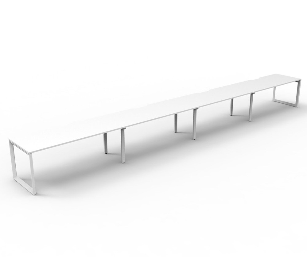 Deluxe Rapid Infinity 4 Person Single Sided Loop Leg Workstation Desk ...