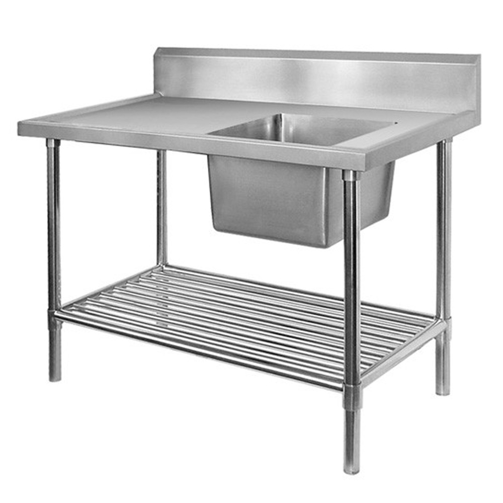 FED Single Right Sink Bench with Pot Undershelf SSB7-1500R/A | Apex