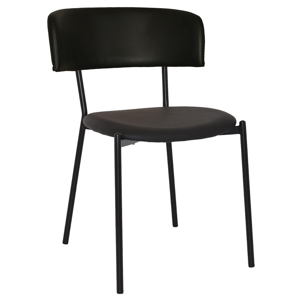Fior Black Frame Dining Chair Fully Upholstered | Apex