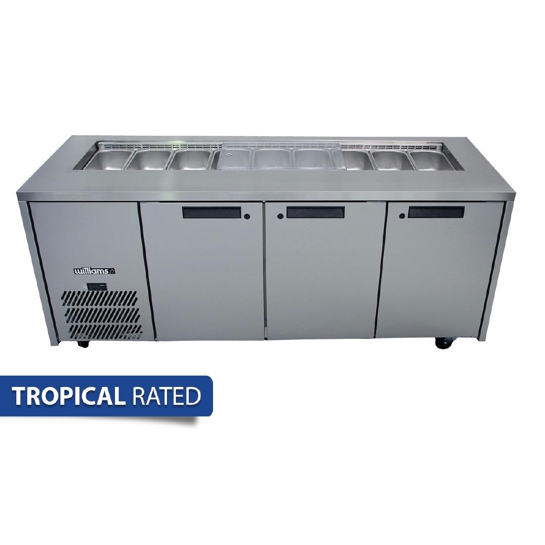 Three Door Stainless Steel Under Counter Refrigerator Baw GT594 | Apex