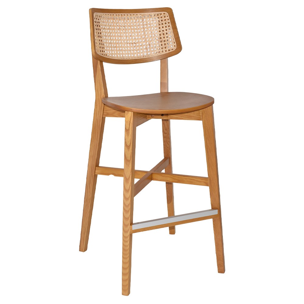 Nadia Rattan Back Bar Stool with Footrest 75cm | Apex