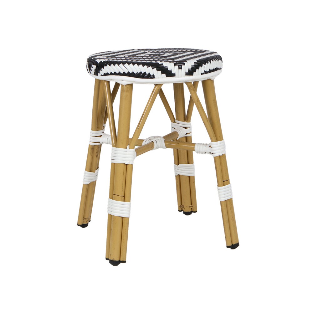 Chevron Wicker Outdoor Low Stool | Apex