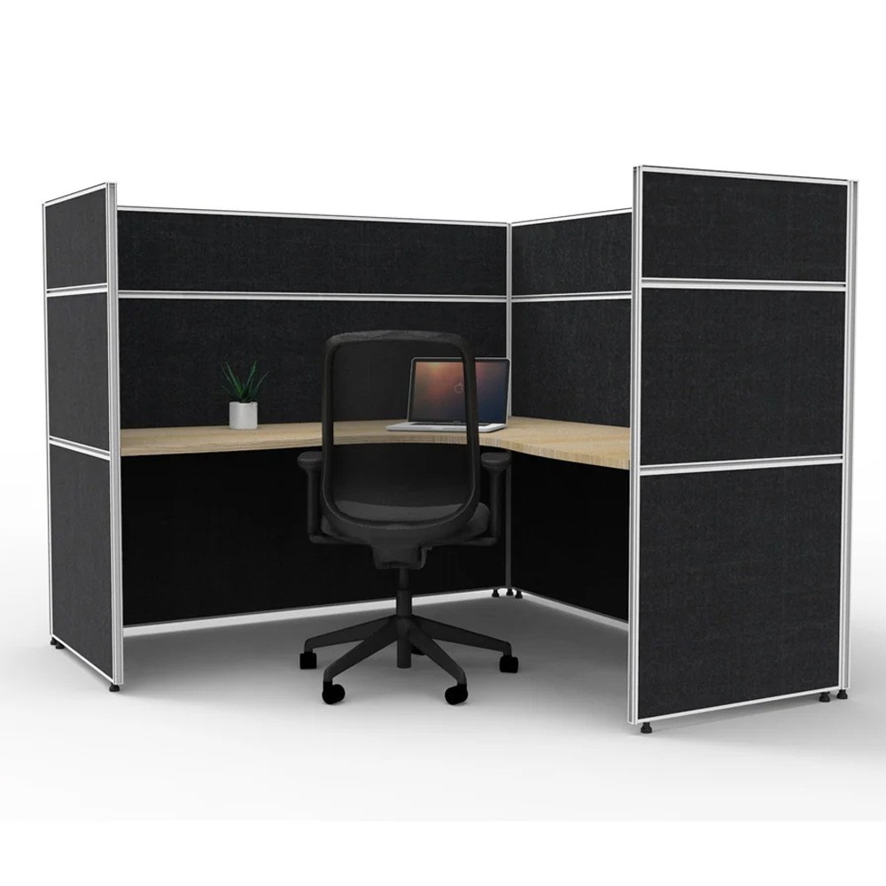 SHUSH30 1 Person Corner Screen Hung Top Workstation | Apex