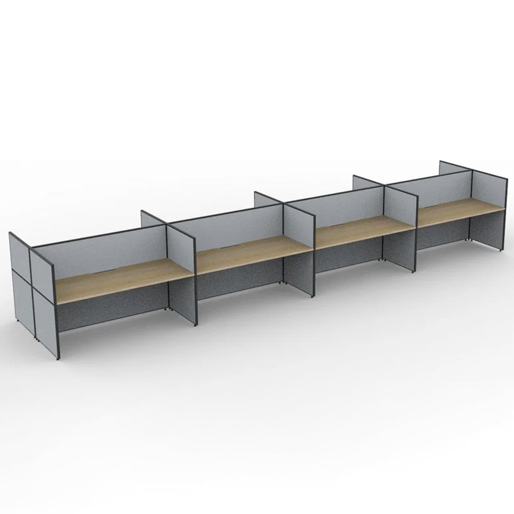 SHUSH30 8 Person Double Sided Screen Hung Top Workstation | Apex