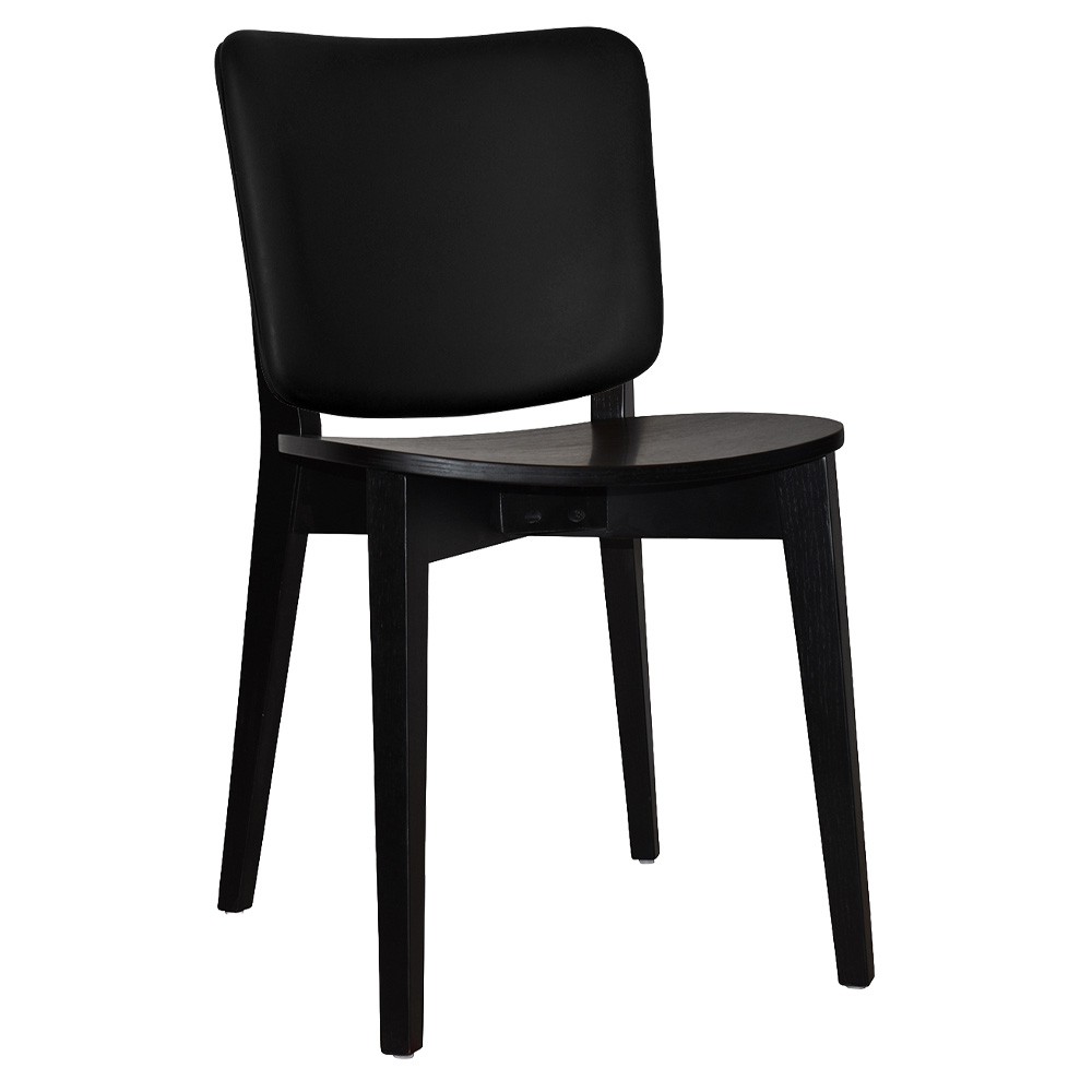 Silvia Black Frame Dining Chair with Upholstered Back Rest | Apex
