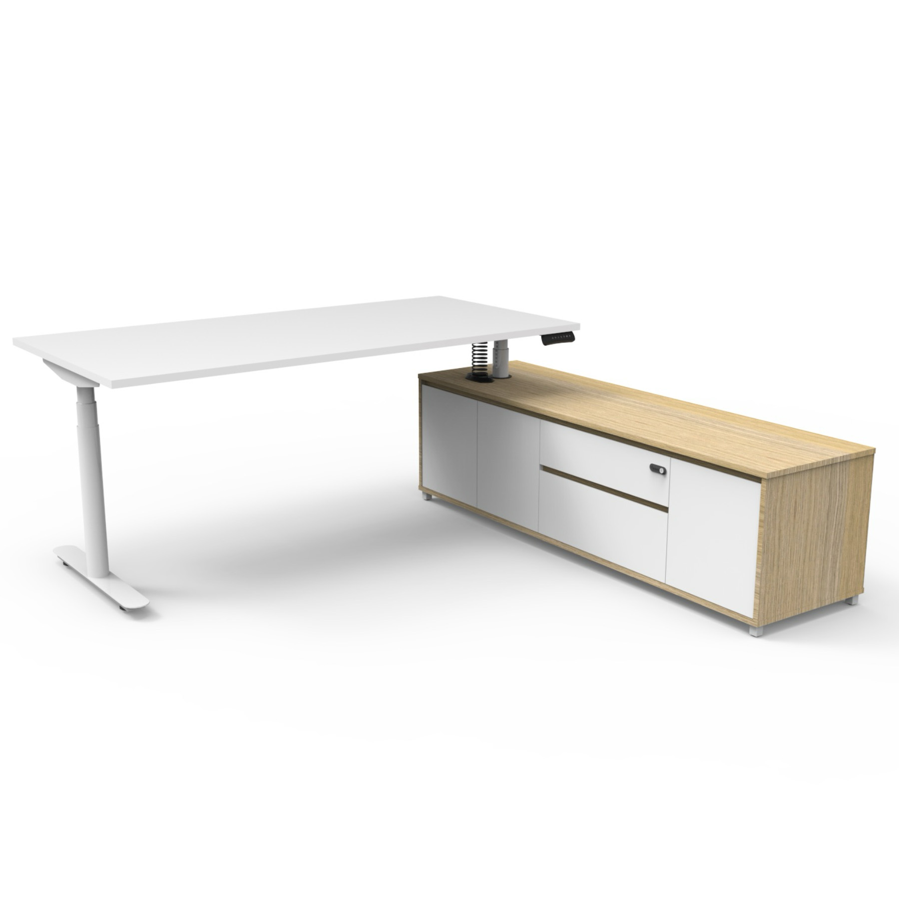 Halo Plus Executive Workstation with Right Hand Cabinet | Apex