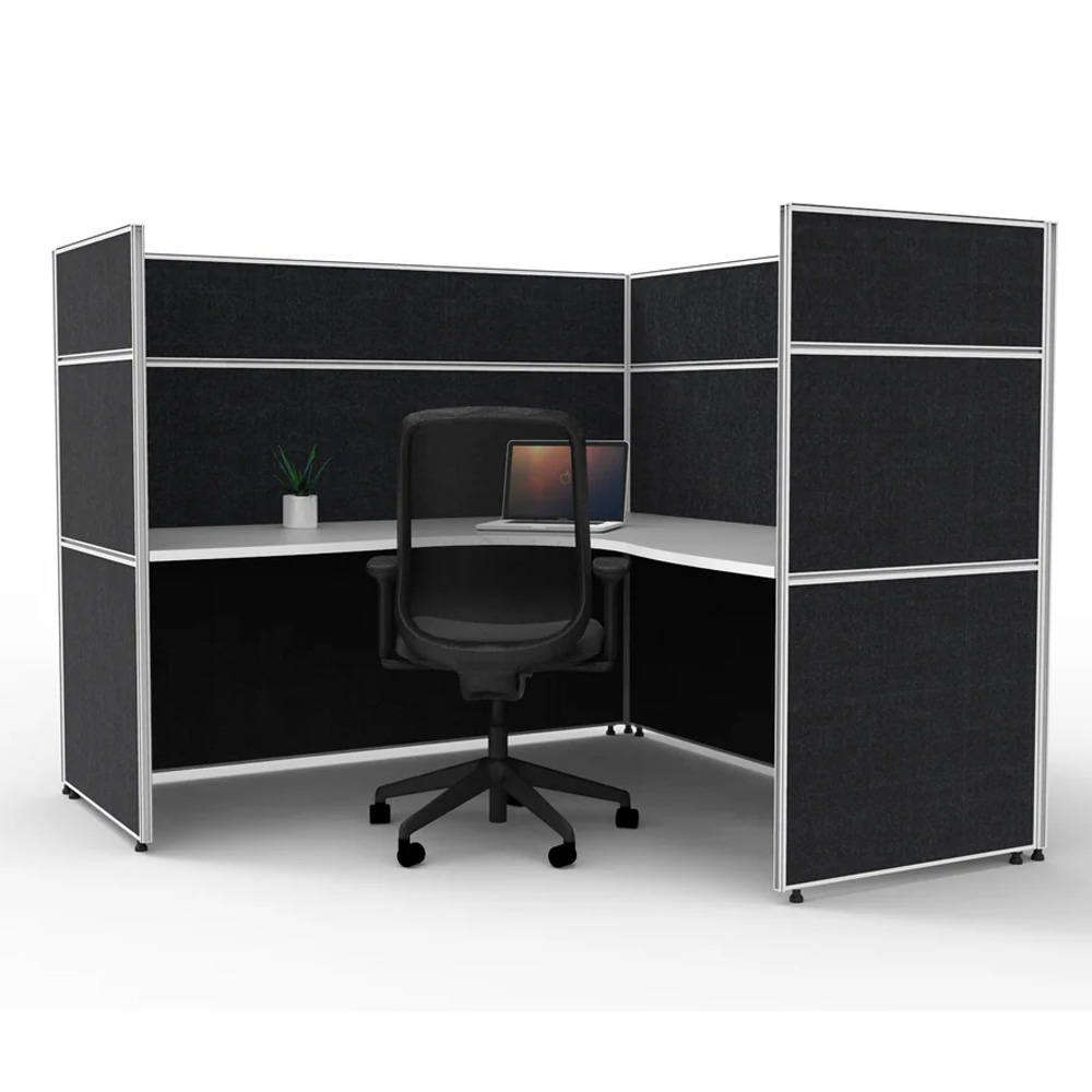 SHUSH30 1 Person Corner Screen Hung Top Workstation | Apex